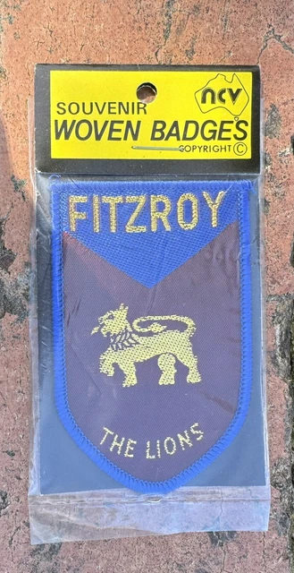 VINTAGE SEALED FITZROY Lions Cloth Patch AFL VFL Football Premiers $49. ...