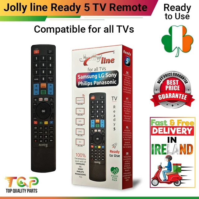 JOLLY LINE REMOTE Ready 5 TV Control For ALL Samsung LG Sony Philips ...