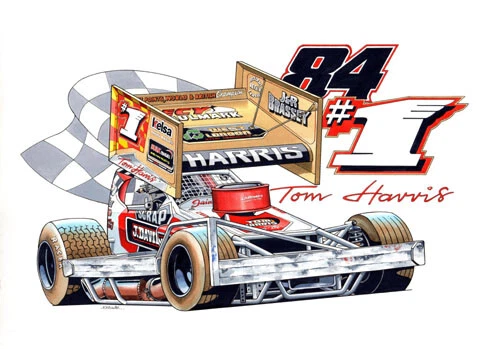 BRISCA F1 STOCK car A3 sized caricature print of Tom Harris No84 £6.00 ...