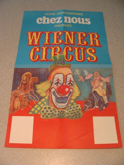 ANCIENNE AFFICHE - WIENER CIRCUS - Belgium - Année 70' - 50 x 30 cm ...