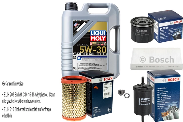 BOSCH CONTROLLO SET 5L Liqui Speciale Molly Tec F 5W-30 per Renault ...