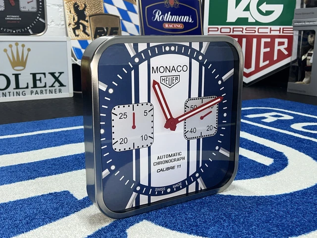 RARE 2000’S TAG HEUER MONACO STEVE MCQUEEN EDITION DEALER WALL CLOCK ...