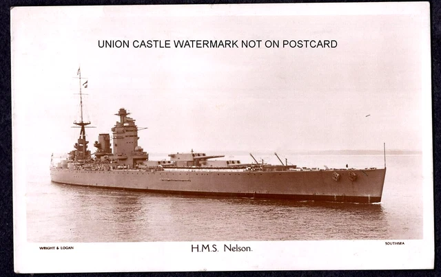 POSTED IN HMS Nelson Real Photo Postcard Royal Navy Battleship Hms ...