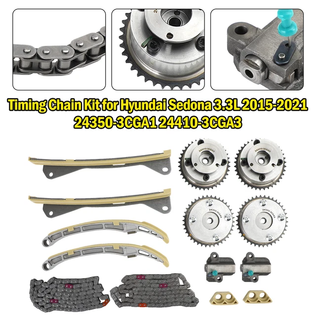 TIMING CHAIN KIT für Hyundai Sedona 3.3L 2015-2021 24350-3CGA1 24410 ...