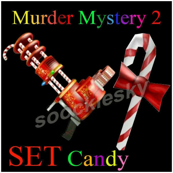 ROBLOX MM2 CANDY SET Candy + Sugar Murder Mystery 2 Gun Messer Waffe ...