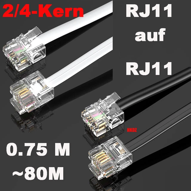 RJ11 AUF RJ11 Kabel ADSL Breitbandmodem Telefonkabel Leitung Modemkabel ...