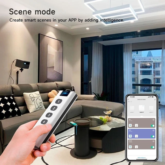 SMART HOME FOR Zigbee 4 Key Scene Switch with 12 Mode Settings for Tuya ...