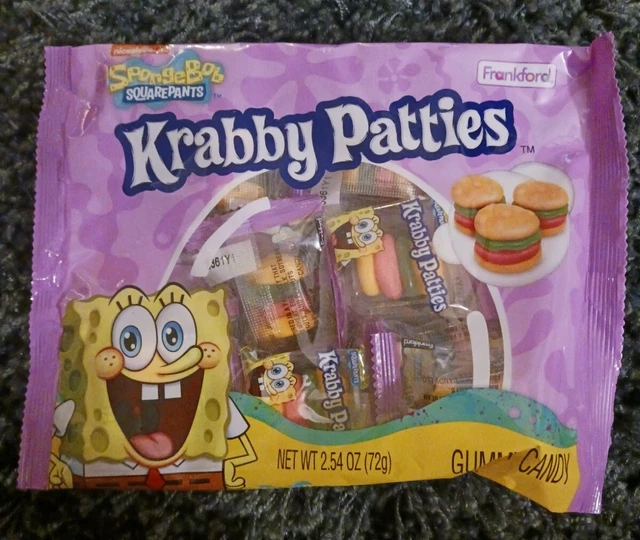 BAG OF SPONGEBOB Squarepants Krabby Patties Chewy Gummy Candy 2.54 Oz £ ...