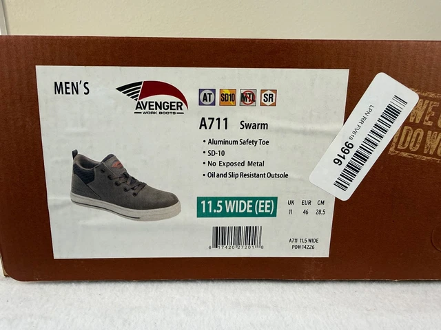 AVENGER A711 SWARM Work Boots Mens 11.5 Wide Aluminum Safety Toe SD10 ...