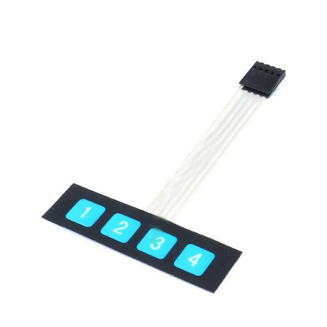 1*4 BUTTON NUMBER Pad Matrix Membrane Key Switch Control Panel Keypad ...