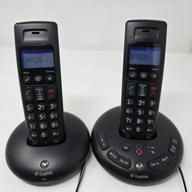 BT GRAPHITE 2500 Digital Cordless Handset Answering Machine Twin Set ...
