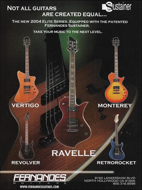FERNANDES SUSTAINER ELITE Series Ravelle Monterey Vertigo guitar 2004 ...