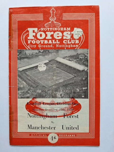 NOTTINGHAM FOREST V Manchester United Season 1959-60 Football Programme ...