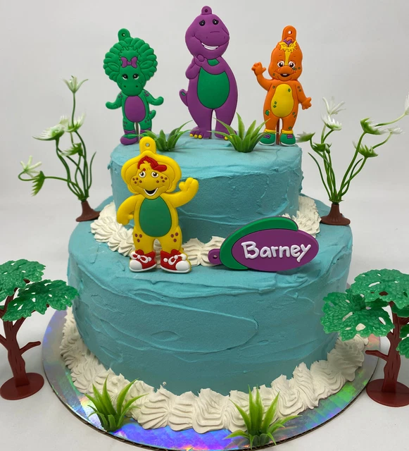 BARNEY AND FRIENDS Birthday Cake Topper Featuring Baby Bop, Barney, and ...