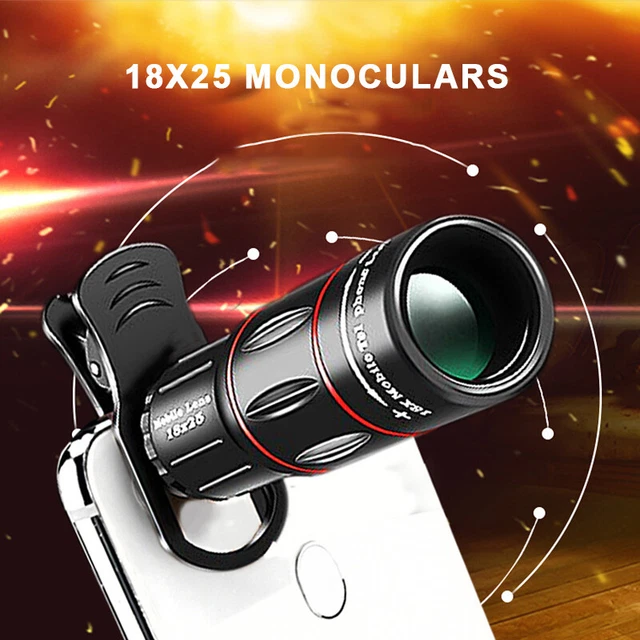 18X25 MONOCULAR ZOOM HD Optical Cell Phone Lens Telephoto Lens For ...