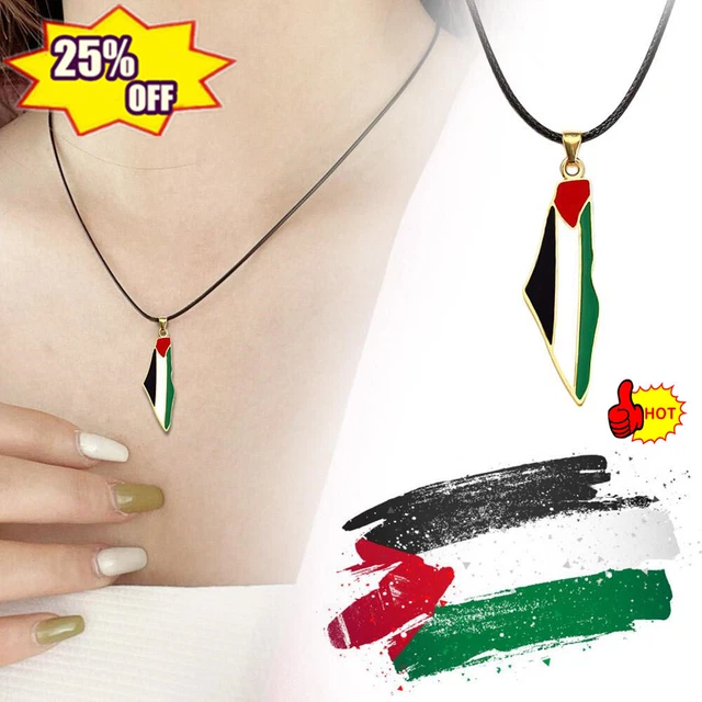 PALÄSTINA-ANHÄNGER MIT PALÄSTINENSISCHER Flagge Karte-Free Palestine National EUR 2,54 - PicClick IT