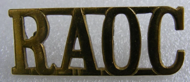GB ORIGINAL SHOULDER Title: RAOC Royal Army Ordnance Corps WW1/WW2 $9. ...