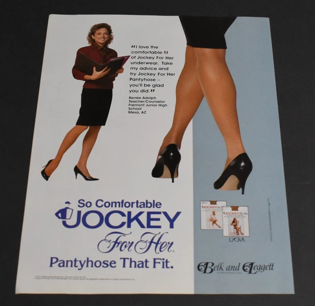 1992 PRINT AD Sexy Heels Long Legs Fashion Lady Jockey for Her Renee ...