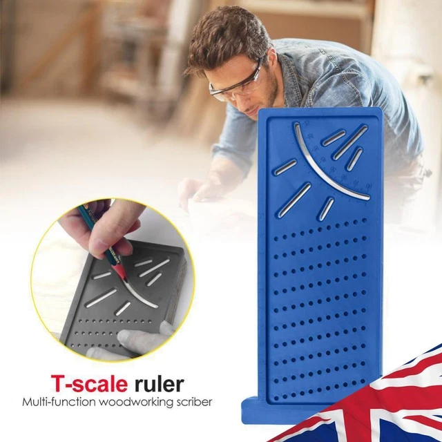 LINE GAUGE T-TYPE Cross-Out Carpenter Angle Ruler Precision Measurement ...