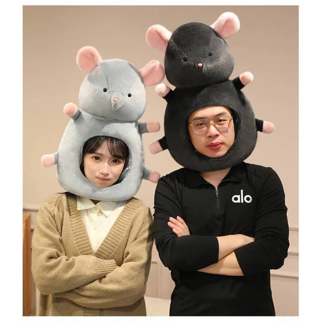 CARTOON MOUSE HEAD Costume Plush Toy With Warmth For Cosplay And ...