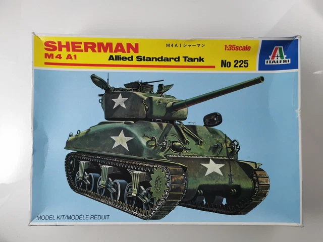 ITALERI SHERMAN M4 A1 ALLIED STANDARD TANK #225 MODEL KIT 1:35 SCALE ...