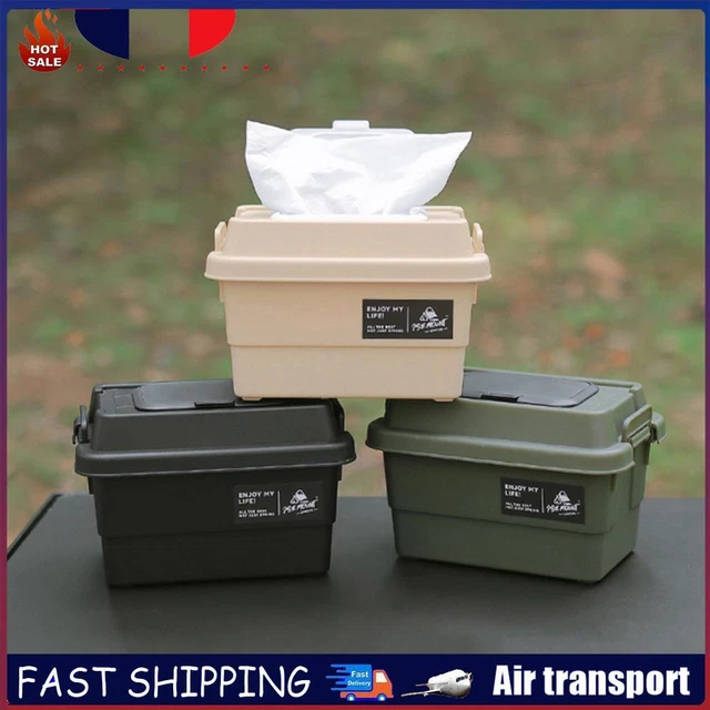 MULTIFUNCTIONAL TISSUE BOX Outdoor Storage Box 1.1L for Camping Hiking ...