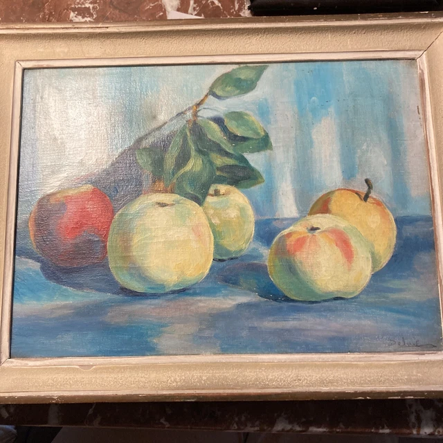 ANCIEN TABLEAU HUILE SUR TOILE nature morte fruits signé EUR 80,00 - PicClick FR