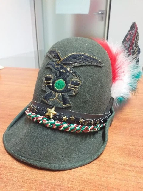 CAPPELLO ALPINI CONGEDANTE Anni 80 Alba Dipinta Folkloristico Taglia 56 ...