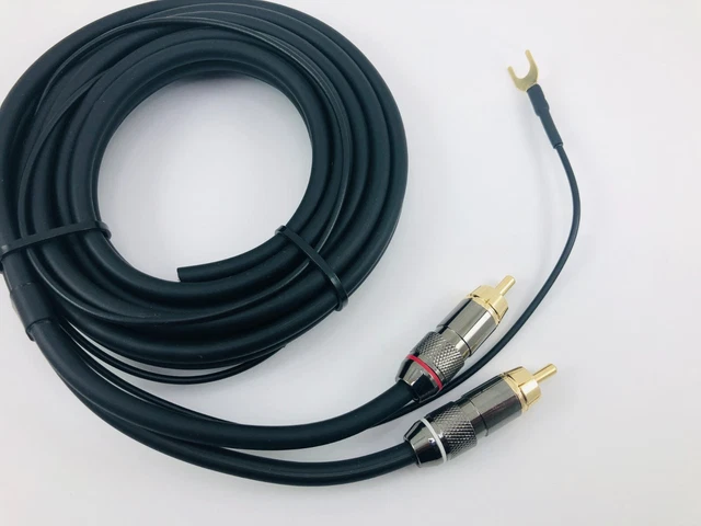 AUDIO CABLE RCA Record Player Technics Aluminum Length 150 CM With Mass ...