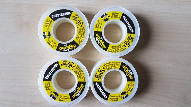 PTFE TEFLONBAND, HÖCHSTE Qualität,Chesterton800 GoldEnd 12,7mm x 13,7 m ...