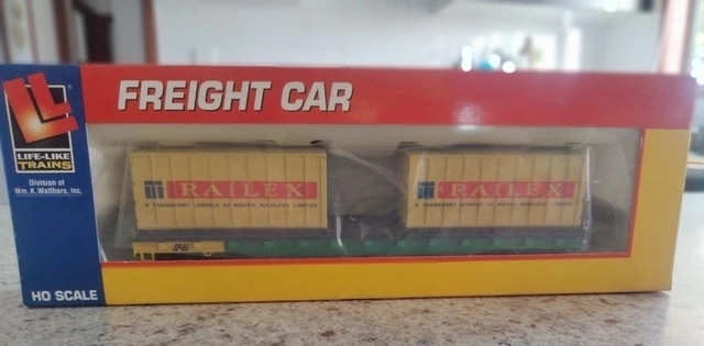 MODEL TRAINS LIFE Like HO Scale Flat Car Containers railex new sds ...