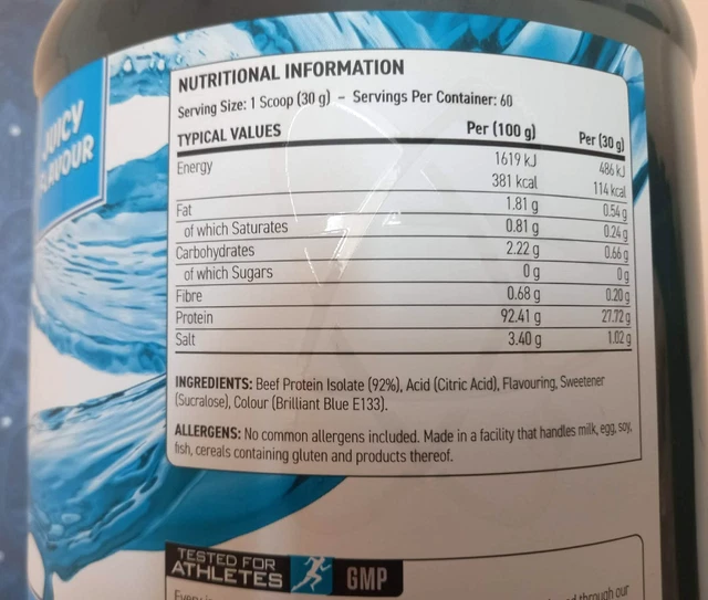 APPLIED NUTRITION BEEF-XP Clear Protein Isolate 28G Protein 1.8Kg Blue ...