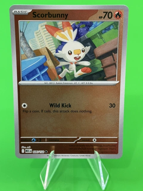 POKEMON SCORBUNNY MEGA Evolution Reverse Holo Common 026/132 NM!!! $1. ...