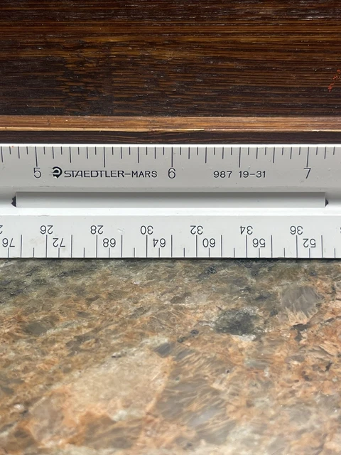 STAEDTLER-MARS 987 19-31 Architect Scale Triangle Drafting Ruler White ...