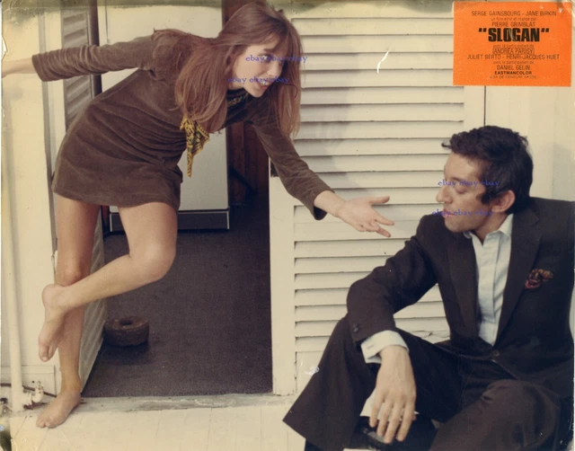 *JANE BIRKIN SERGE Gainsbourg slogan Photo originale cartoline vintage ...