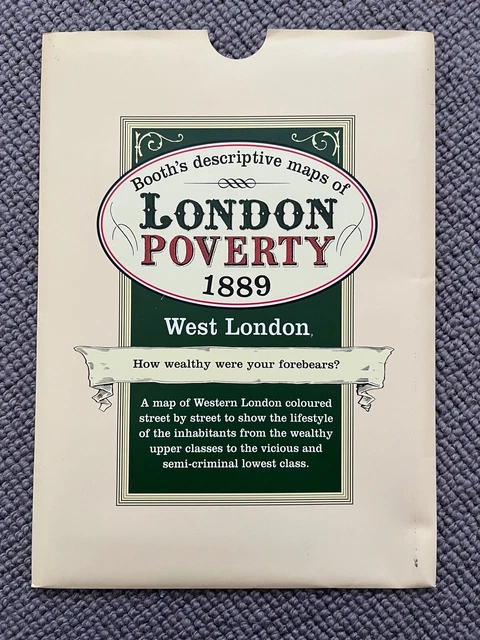 WEST LONDON 1889 POVERTY MAP Booth's Descriptive maps FREE POST £9.99 ...