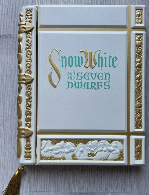 SMALL 18CM DISNEY Snow White Seven Dwarfs Journal Notebook White Gold ...