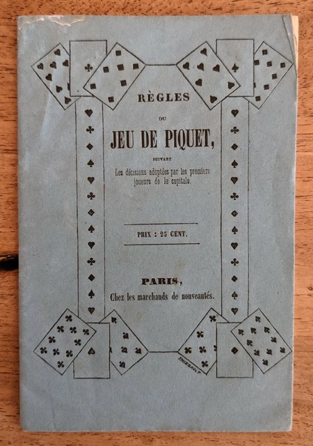 RARE FASCICULE &RÈGLES du jeu de piquet" edition Les marchands de ...