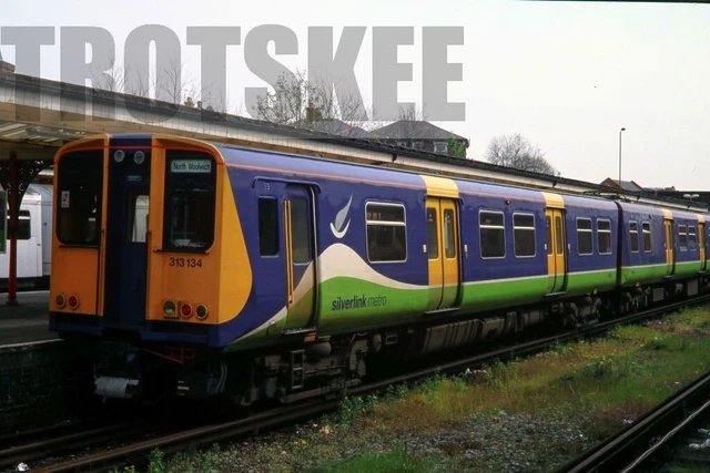 35MM SLIDE SILVERLINK Metro Rail EMU 313134 Class 313 1998 Richmond ...