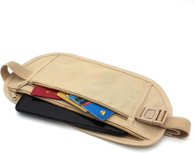MONEY BELT WITH RFID Protection, Water-Resistant Slim Waist Pouch for ...