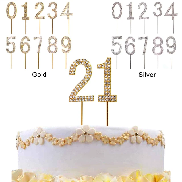 Gold Birthday Cake Topper Printed Balloon Number Cake Toppers Number ...