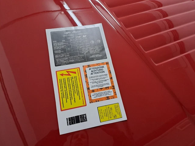 ALFA ROMEO SZ Rz Engine Bay Stickers Motorraum-Aufkleber Adesivi Vano ...