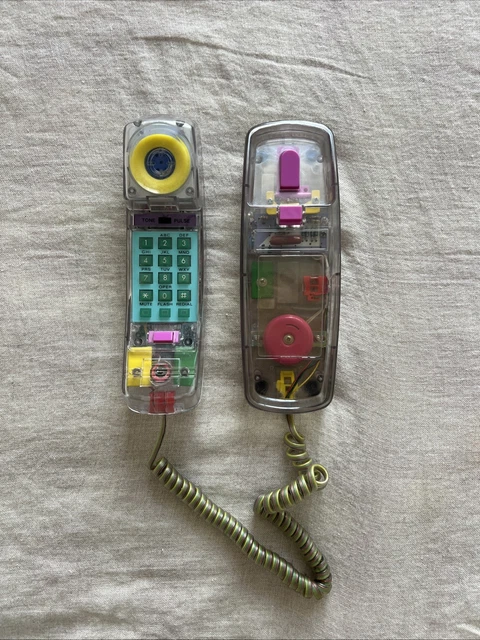 VINTAGE CLEAR Telephone Push Button Light Up Phone Ringer Equivalence ...