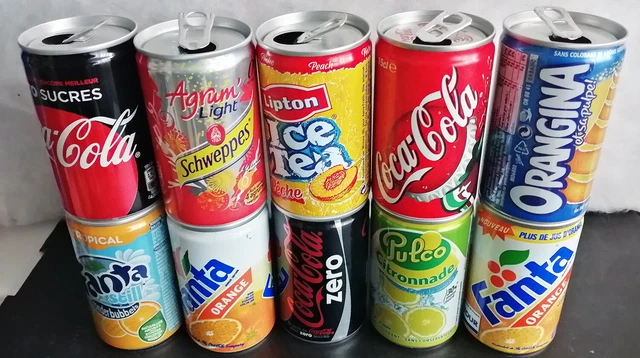 LOT DE 10 mini canettes vides Coca, Orangina, Fanta, Lipton, Pulco EUR ...