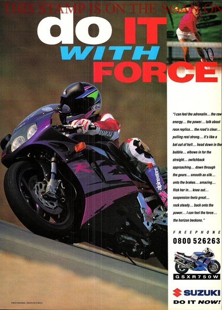 SUZUKI 'GSXR 750W' Motor Cycle ADVERT : Original Vintage 1993 Print Ad ...