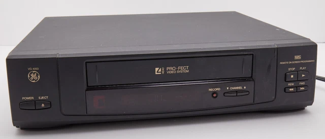GENERAL ELECTRIC GE VCR VHS Video Cassette Recorder VG4053 No AV No ...