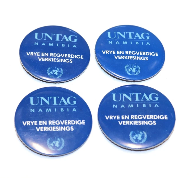 4 X UNITED Nations Transition Assistance Group (UNTAG) Button badges ...