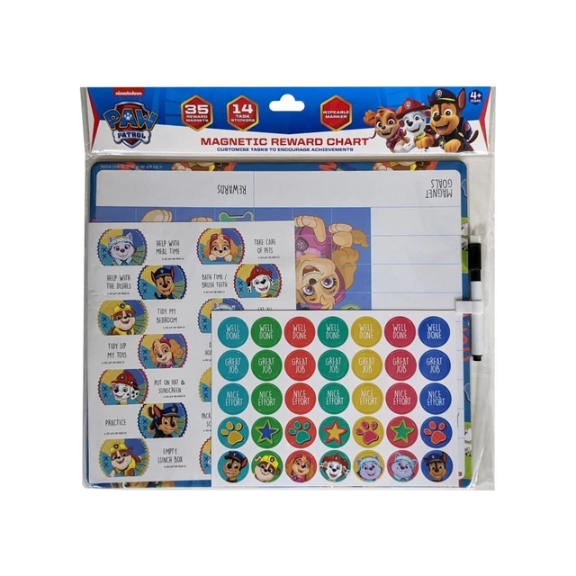 ~ PAW PATROL ~ Magnetic Reward Chart ~ Magnets ~ Stickers ~ $40.00 ...