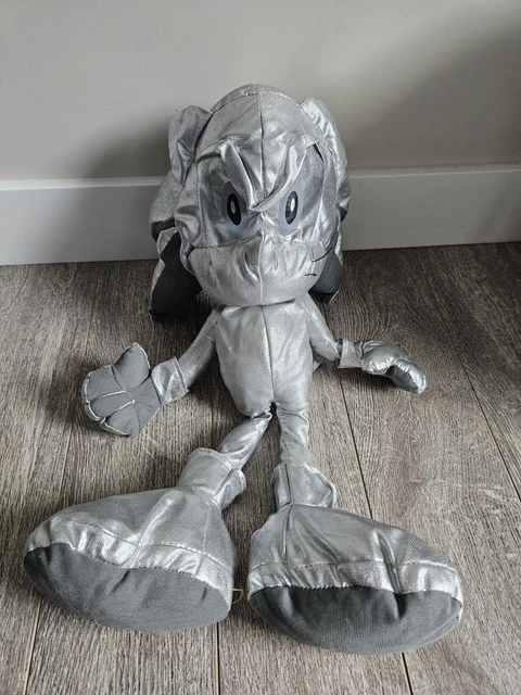 SILVER SONIC THE Hedgehog Sonic X 19" Plush Metallic Large Toy Network ...