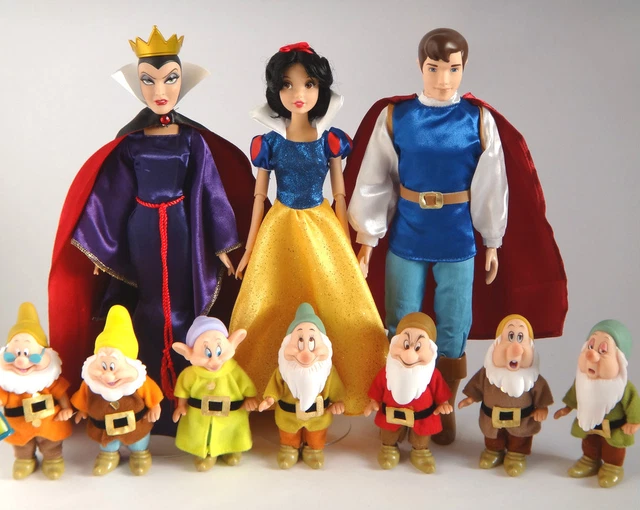 DISNEY STORE PRINCESS Doll,Snow White/Prince Florian/Seven Dwarfs ...